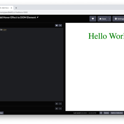 [3] Add Hover Effect to DOM Element - One-Liner JavaScript Coding Challenge for Frontend ...