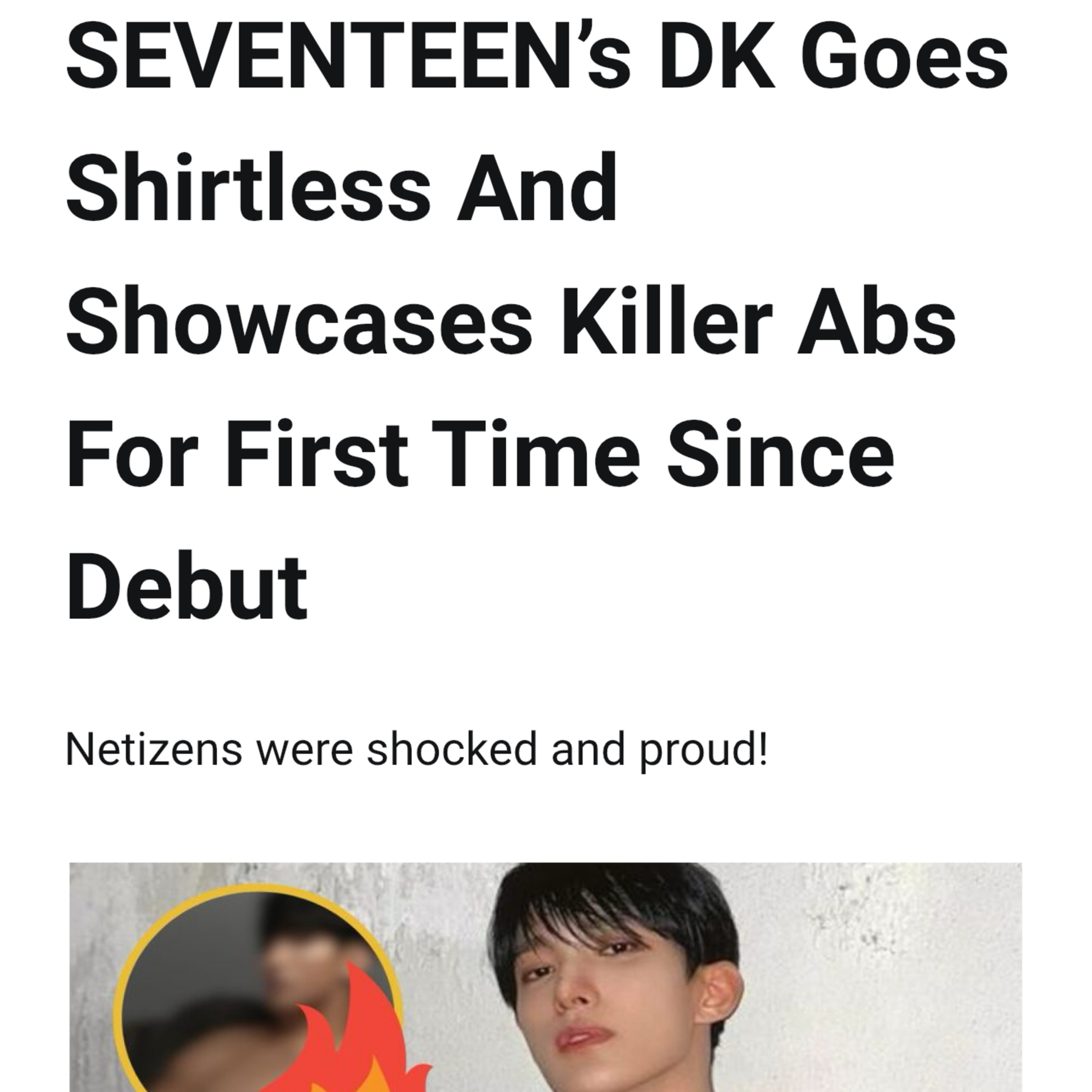SEVENTEEN'S DK Goes Shirtless And Showcases Killer Abs For First Time ...