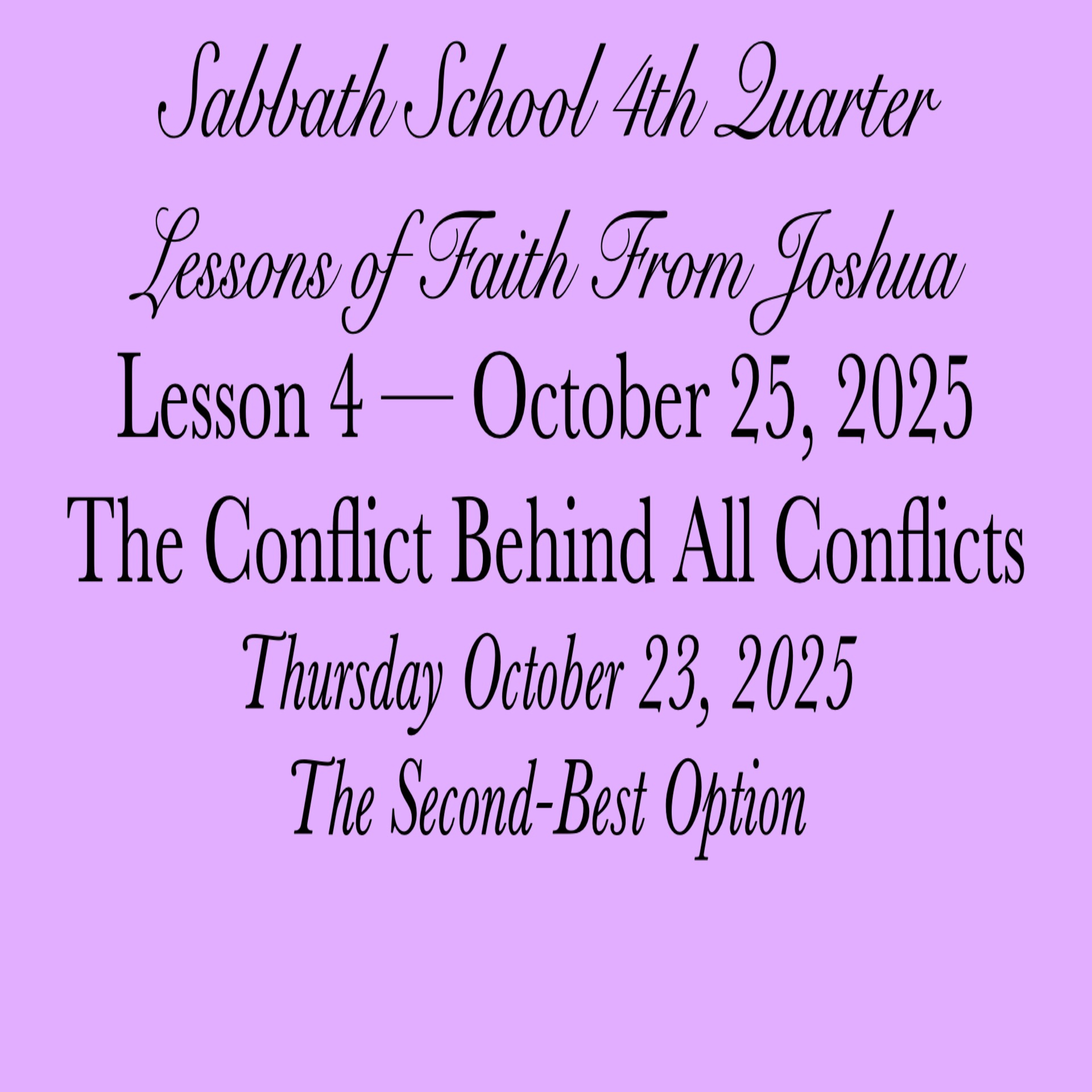 The Conflict Behind All Conflicts — The Second-Best Option – Pastor ...