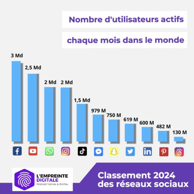 192. 🌎 Quels sont les réseaux sociaux les plus utilisés dans le monde en 2024 ? by L'empreinte ...