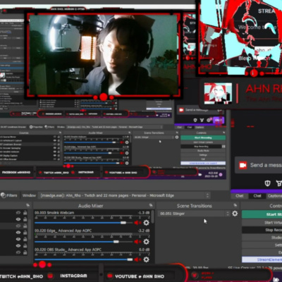 Backup plugin, Spotify desktop - OBS Studio interface, Waveform ...