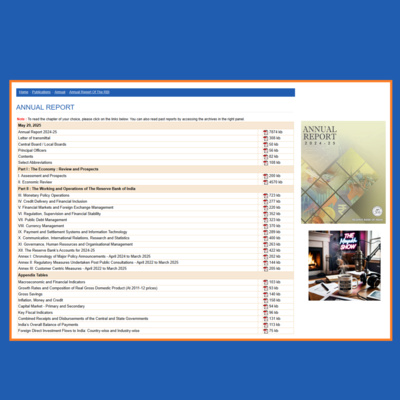 Reserve Bank of India Annual Report 2024-2025 by Weekend Hustlers - The Mayukh Show